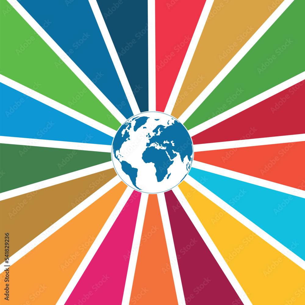Vector illustration in SDG colors, Agenda 2030. EPS 10, isolated and ...