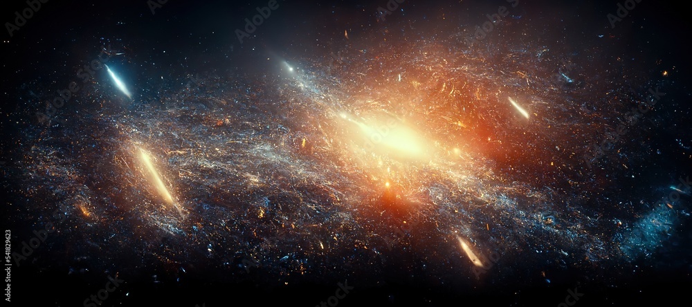 Spectacular iridescent nebula background in outer space deep in the ...