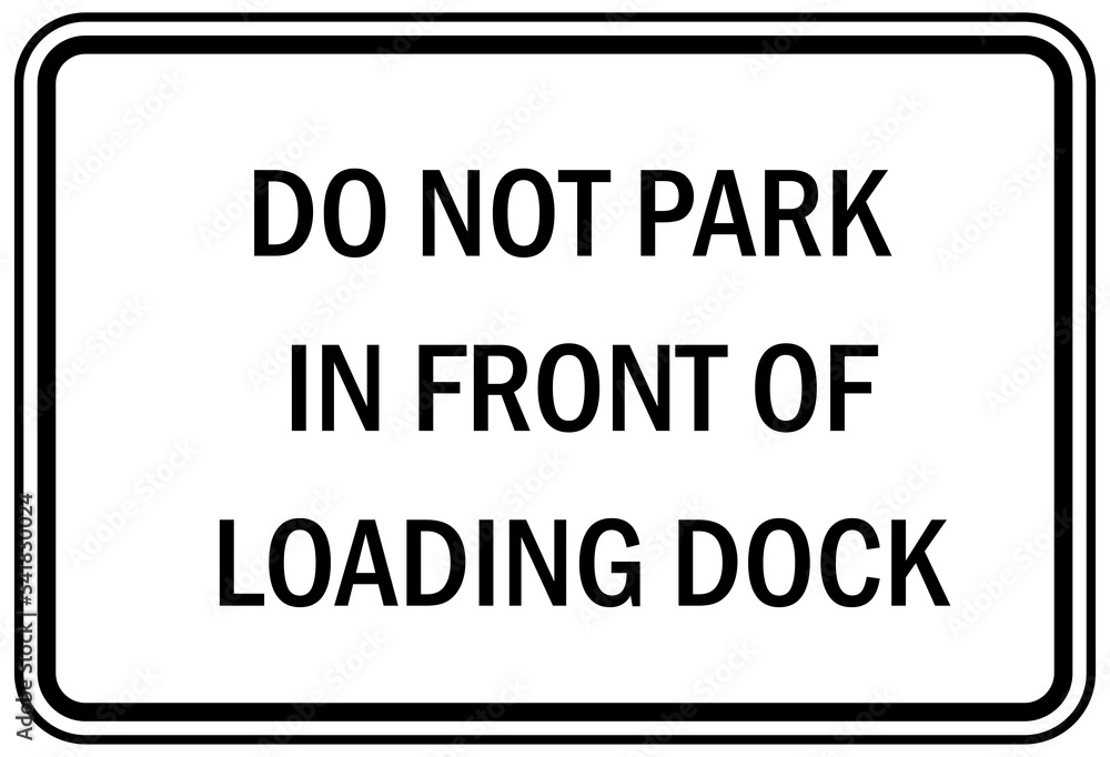 Parking sign and label no parking in front of loading zone Stock ...