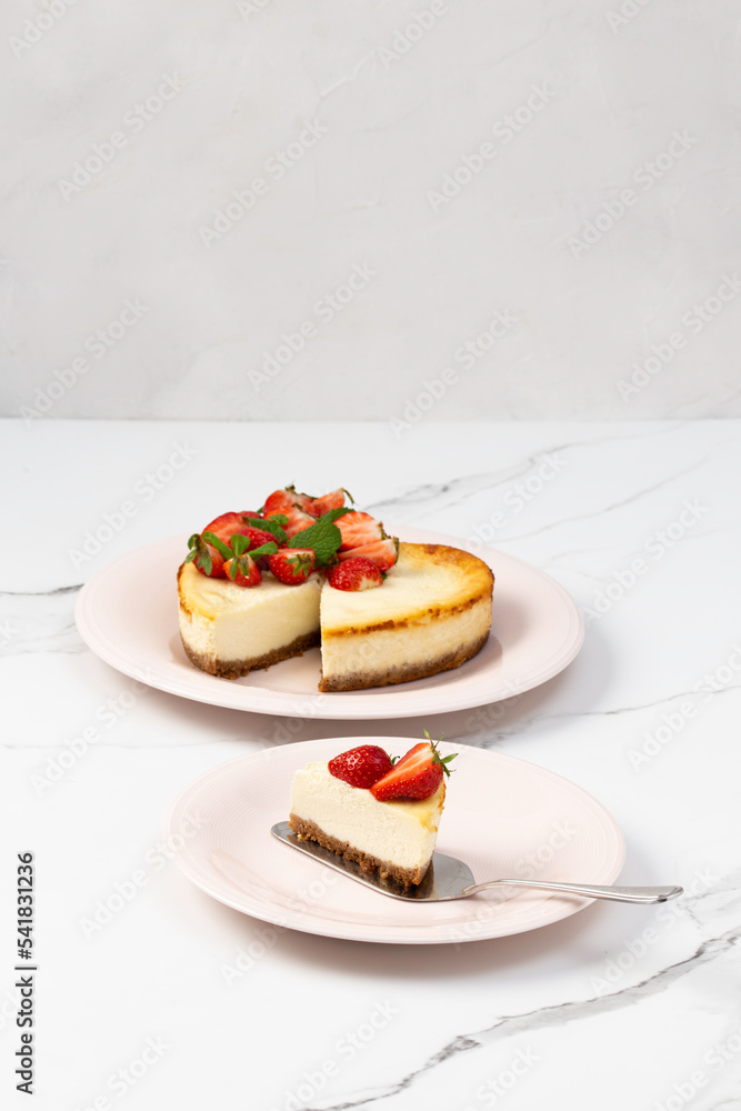 Heart shaped strawberry cheesecake for Valentine's Day Stock Photo ...