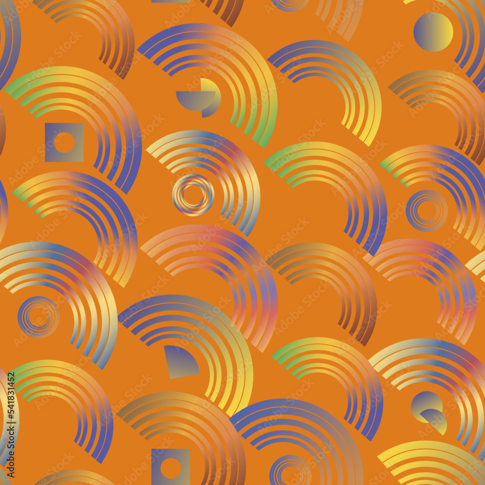 seamless pattern with different colored geometric shapes and shapes ...