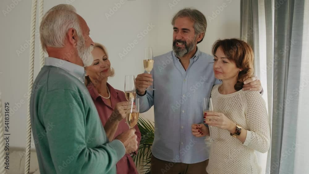 Elderly man celebrating retirement Stock Video | Adobe Stock