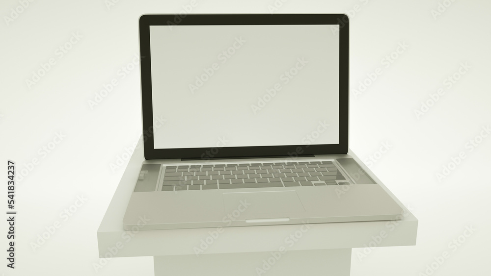 laptop with blank screen Stock Photo | Adobe Stock