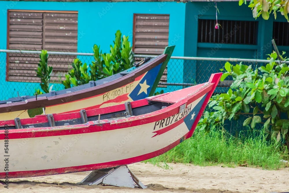 Fishing boats with Puerto Rican Flags design in Isabela, Puerto Rico ...