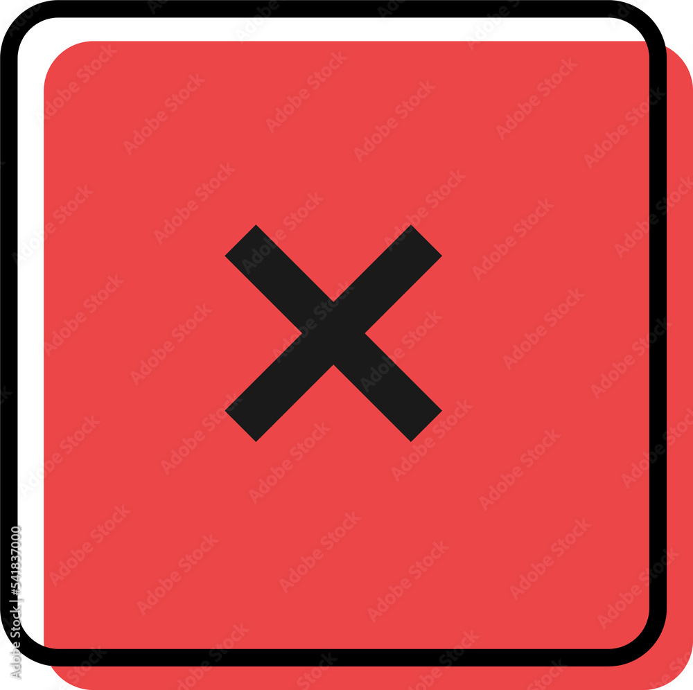 Red cross icon. Error symbol in red. Alert message. Wrong symbol. Cross ...
