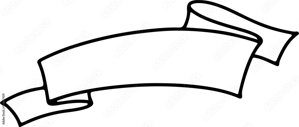 Hand drawn ribbon in png. Banner label illustration. Ribbon label on ...