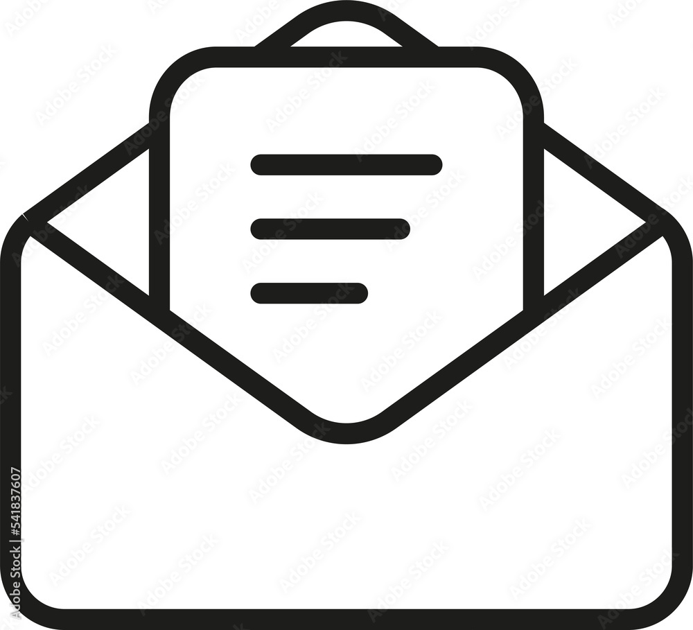 Mail envelope. Message symbol. Outline envelope. Mail icon. Email sign ...
