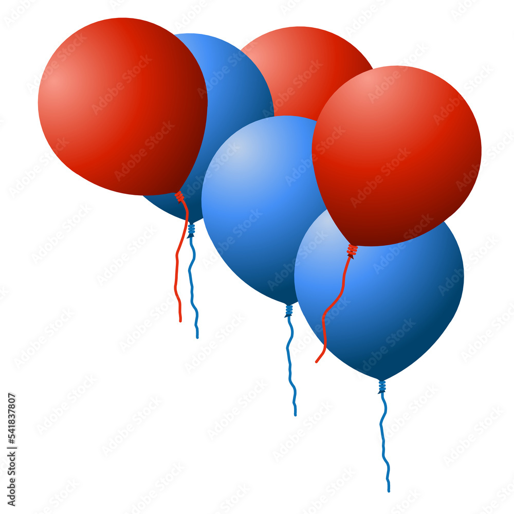 red and blue balloons Stock Illustration | Adobe Stock