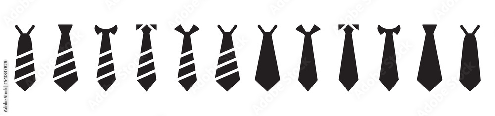 Tie icons style. Necktie and neckcloth symbol signs, vector ...