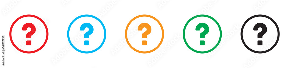 Question mark icon with colors style symbol signs, Vector illustration ...
