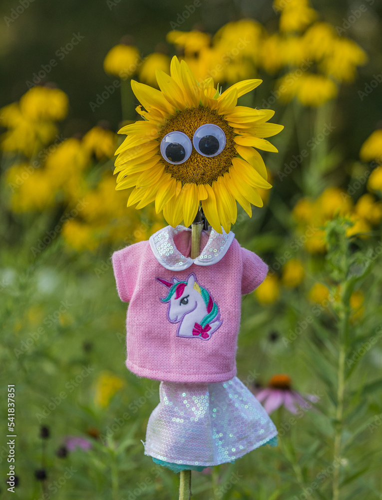 Sparkly Unicorn Sunflower girl Stock Photo | Adobe Stock