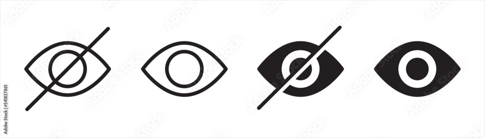 See and unsee eye icon symbol signs, vector illustration Stock Vector ...