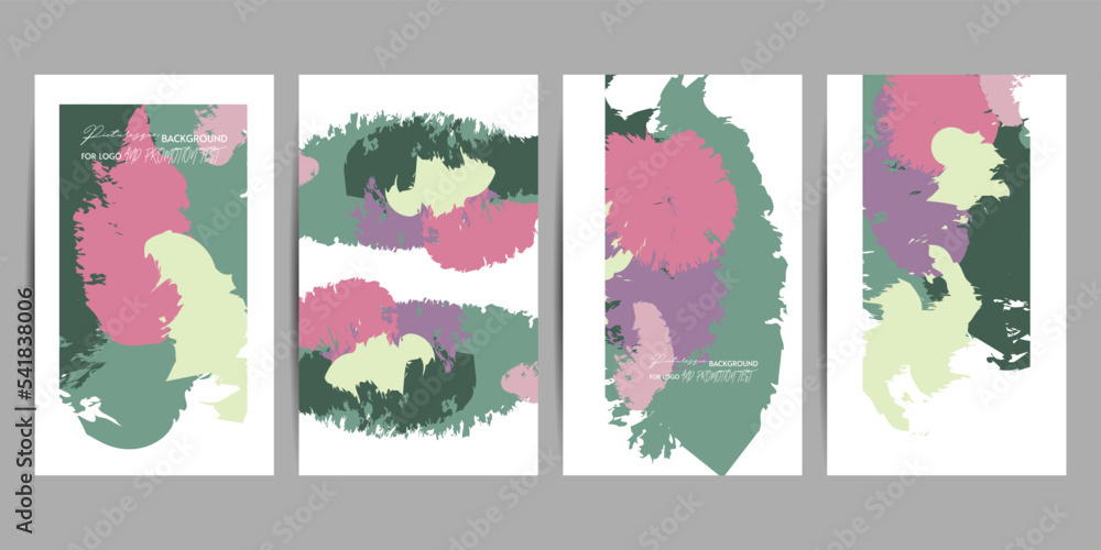 Elegant natural pastel muted pale calm tones card templates set ...