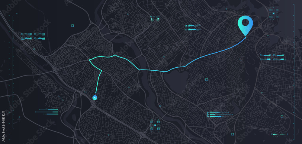 Futuristic route dashboard Stock Vector | Adobe Stock
