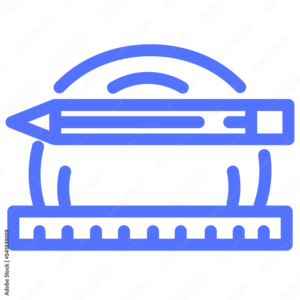 pencil protractor line icon Stock Vector | Adobe Stock