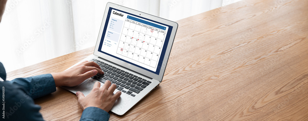 Calendar on computer software application for modish schedule planning ...