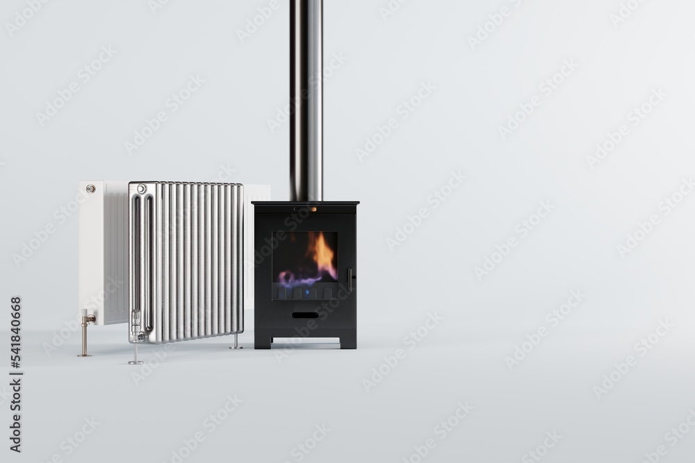 Heaters, stove on a white background. The concept of heating the house ...
