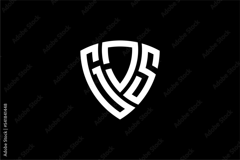 GJS creative letter shield logo design vector icon illustration Stock ...