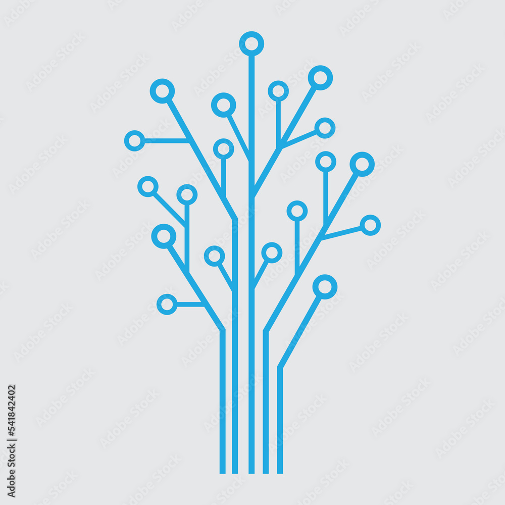 tech tree electrical circuit digital logo vector illustration. Stock ...