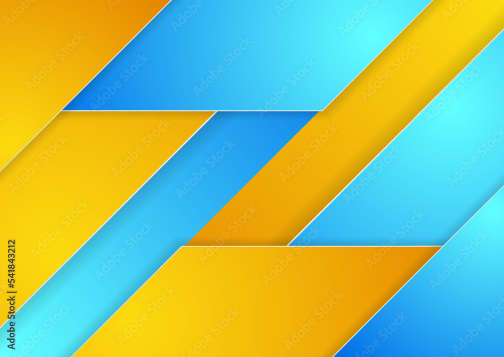 Blue and orange abstract corporate geometric background. Vector ...