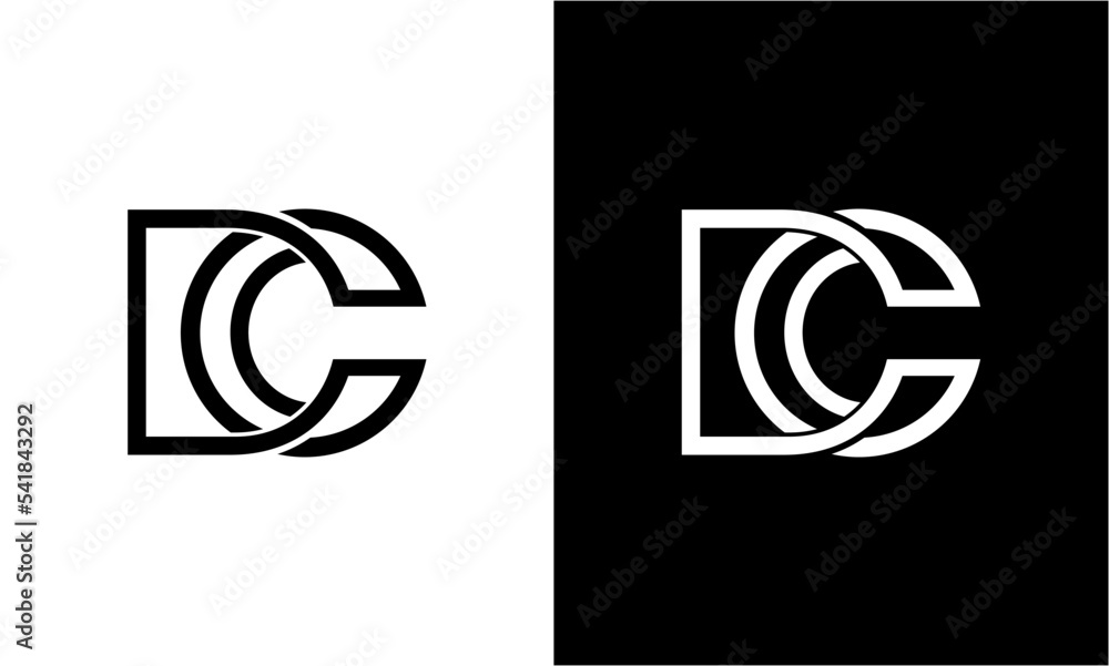 letter dc line art abstrack minimalist logo Stock Vector | Adobe Stock