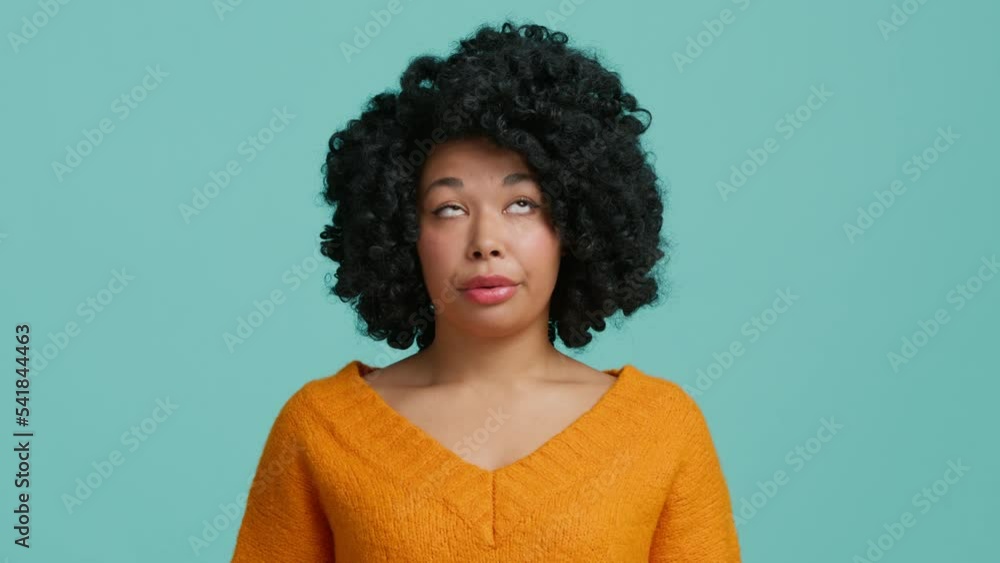 Disgusting face expression of neglect African American woman saying OMG ...