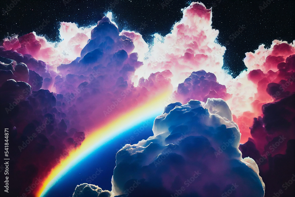 Colorful Universe Scene Inspired by Exploding Cotton Candy Stock ...