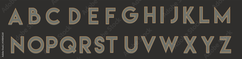 Grey Alphabet Letters font Stock Vector | Adobe Stock
