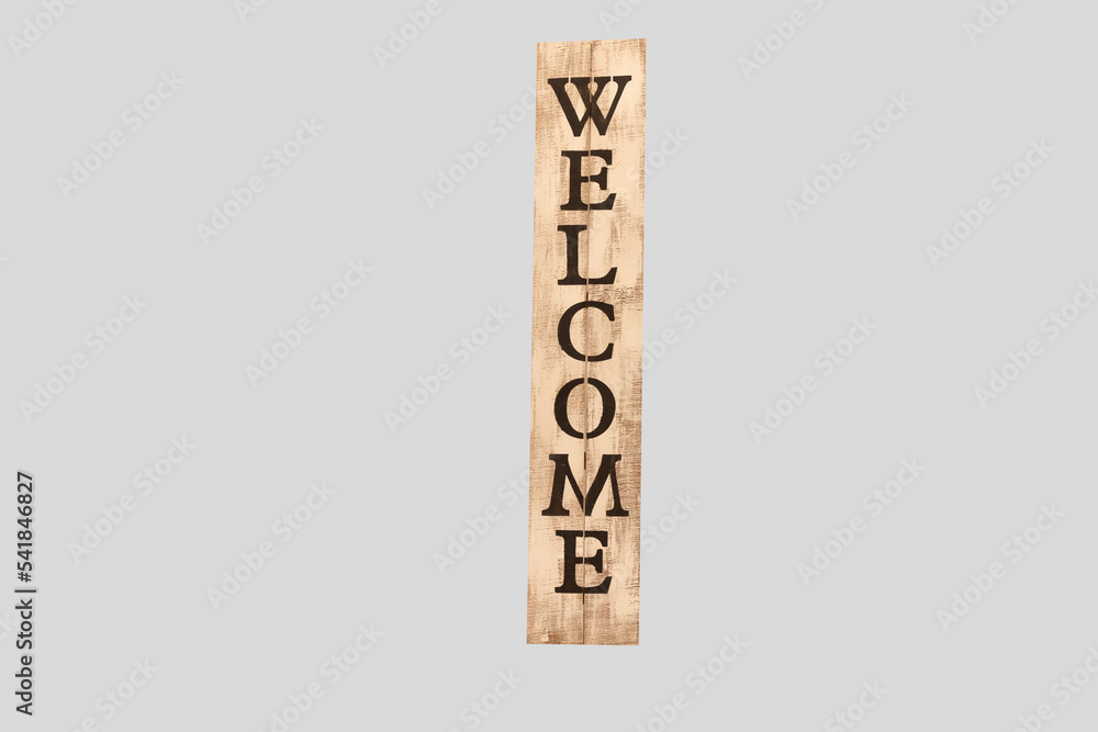 Welcome sign - vertical orienation Stock Photo | Adobe Stock