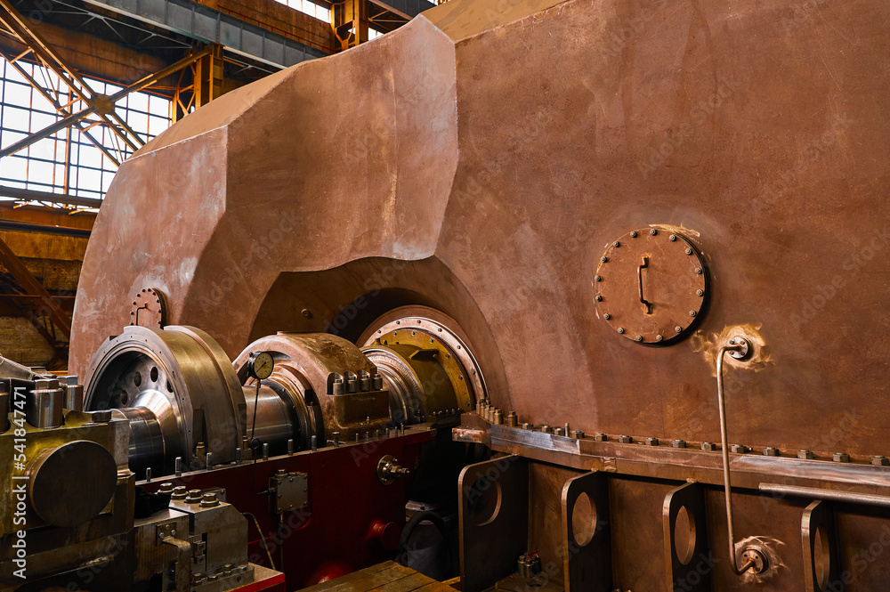Steam turbine shaft segment on automatic production line Stock Photo ...