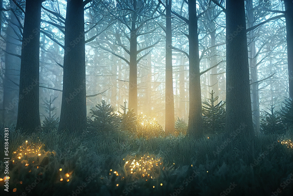 foret de noël Stock Illustration | Adobe Stock