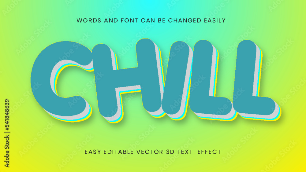 Chill 3d text style Stock Vector | Adobe Stock