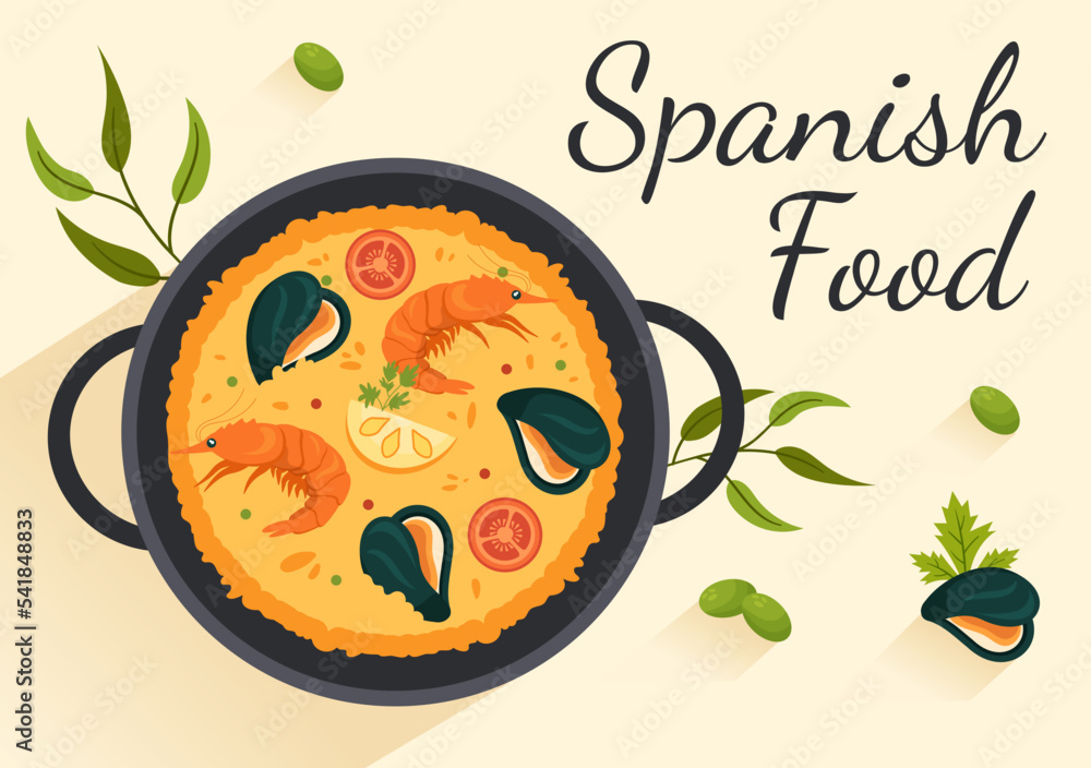Spanish Food Cuisine Menu Restaurant with Various of Traditional Dish ...