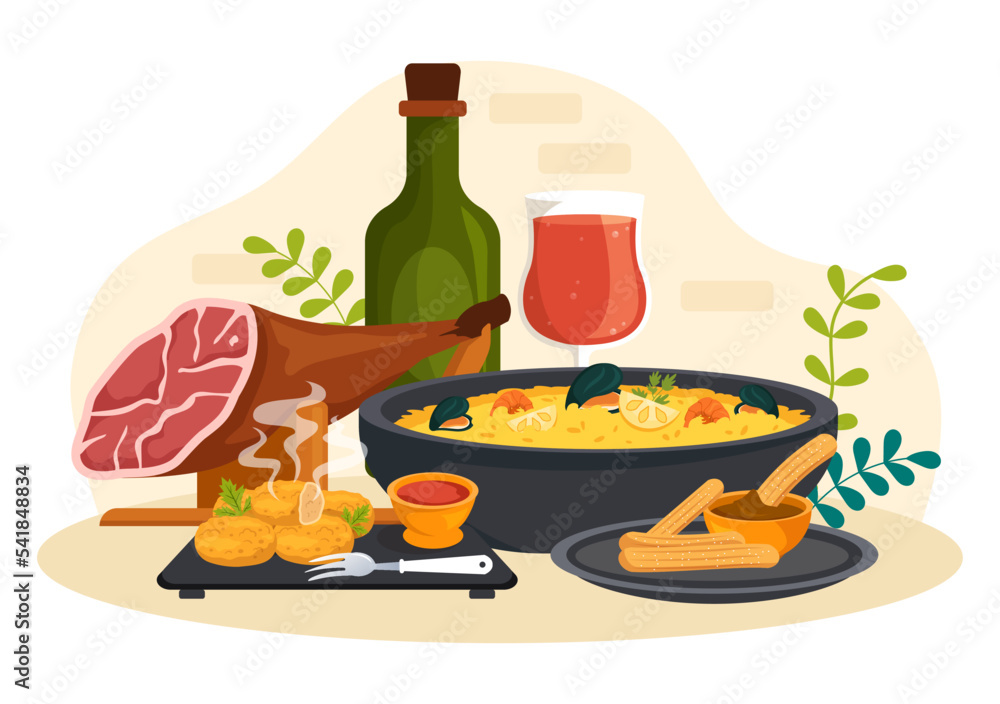 Spanish Food Cuisine Menu Restaurant with Various of Traditional Dish ...