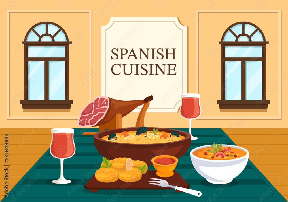 Spanish Food Cuisine Menu Restaurant with Various of Traditional Dish ...
