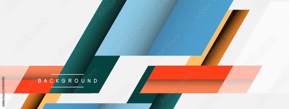Vector background. Abstract overlapping color lines design with shadow ...