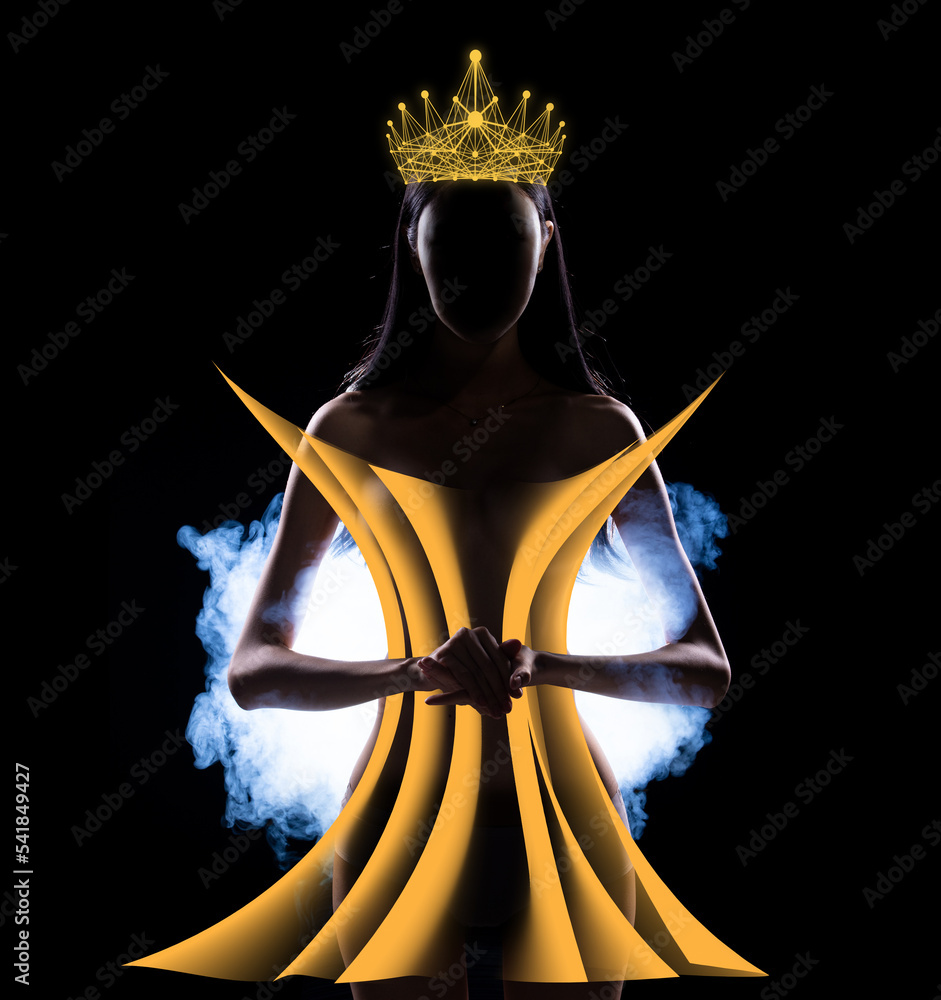 Silhouette body shape of Miss Pageant Beauty Contest with Diamond Crown ...