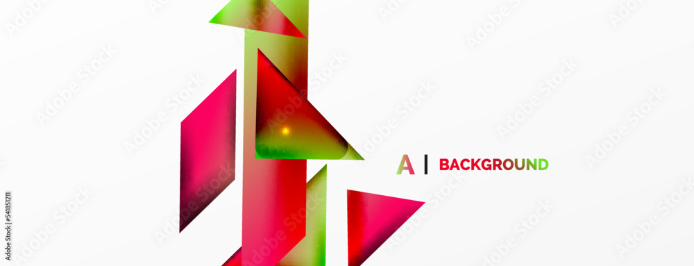 Dynamic 3d geometric abstract background. Triangles and other simple ...
