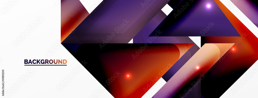 Abstract background. Simple color geometric shapes composition with 3d ...