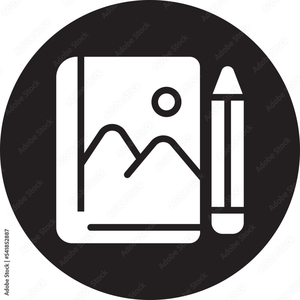 Art Book glyph icon Stock Vector | Adobe Stock