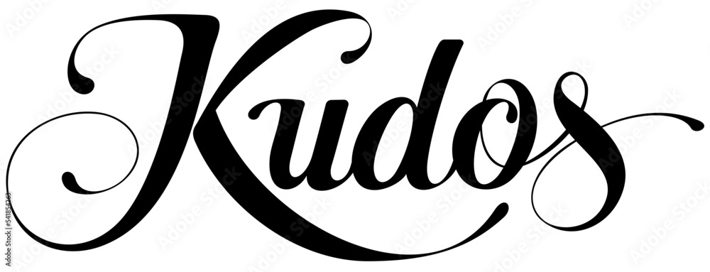 Kudos - custom calligraphy text Stock Vector | Adobe Stock