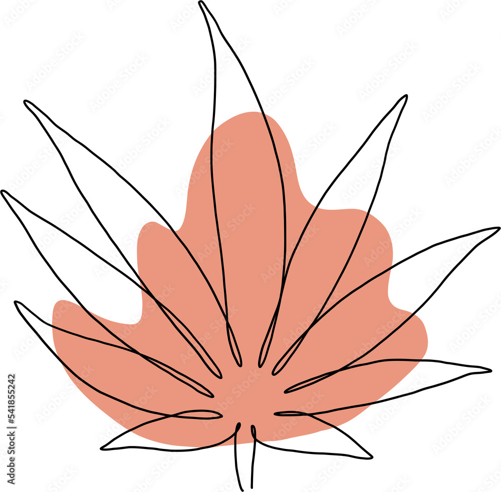 simplicity cannabis leaf freehand continuous drawing Stock Illustration ...
