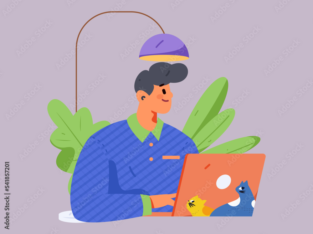 Living room home rest character scene flat vector concept operation ...