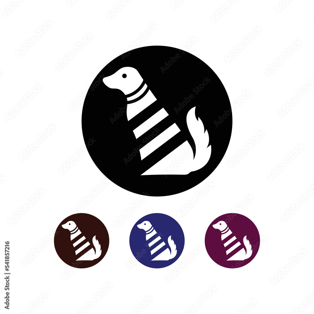 Circle vector dog animal logo design Stock Vector | Adobe Stock