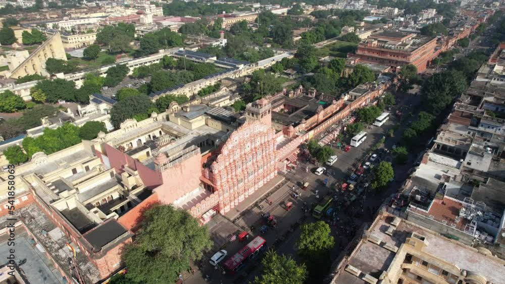 An Aerial Shot of Hawa Mahal at Jaipur in Rajasthan,India Stock Video ...