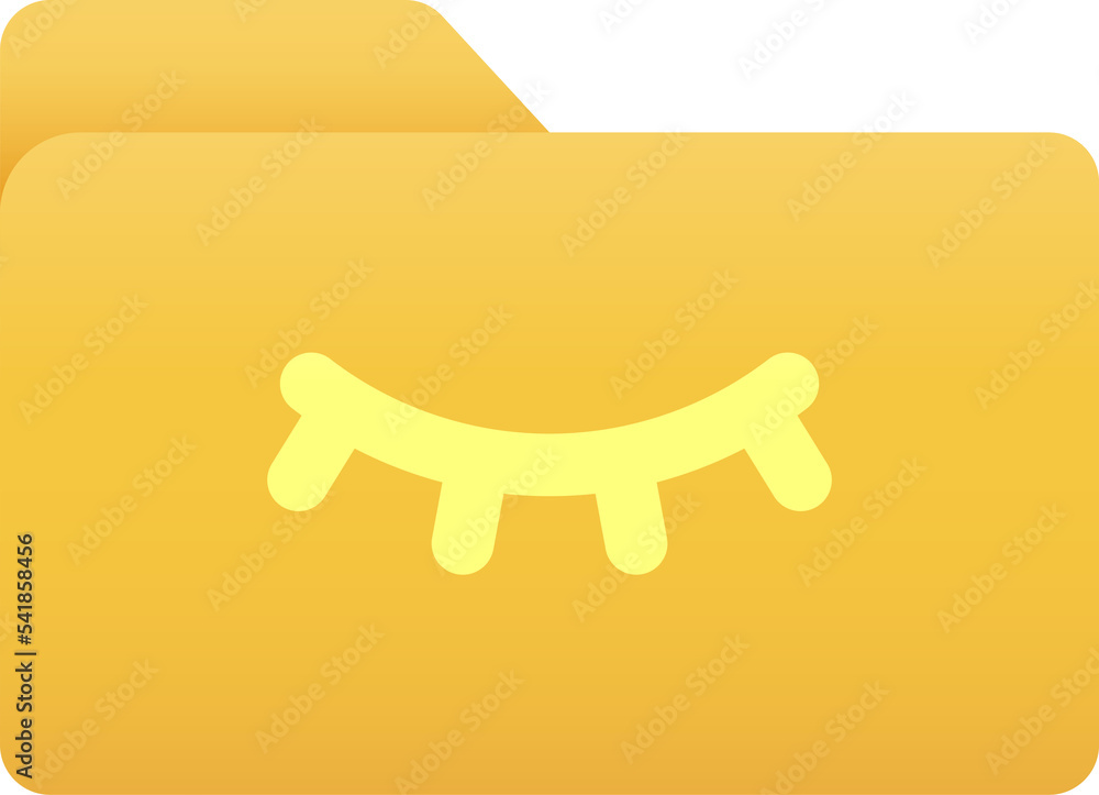Folder with an eye closed symbol, Folder icon. Stock Illustration ...