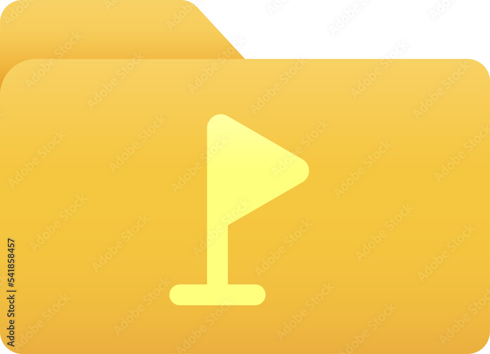 Folder with triangular flag symbol, Folder icon. Stock Illustration ...