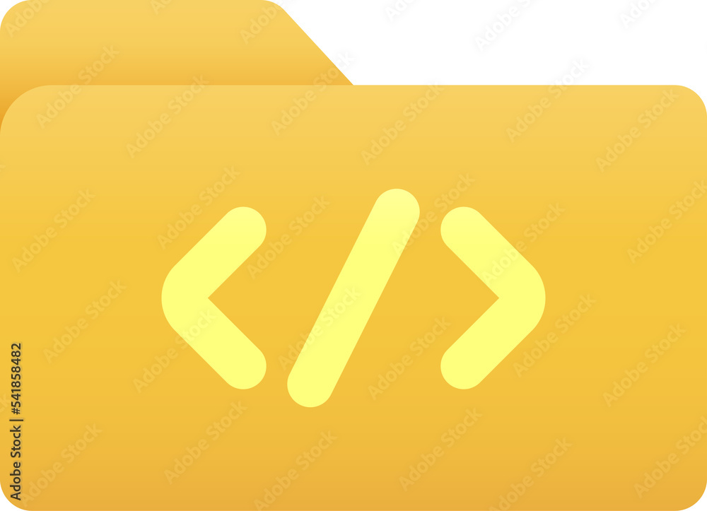Folder with coding symbol, Folder icon. Stock Illustration | Adobe Stock
