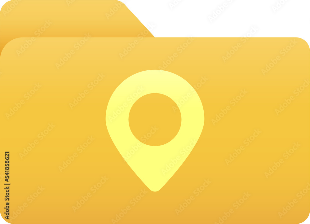 Folder with Location point symbol, Folder icon. Stock Illustration ...