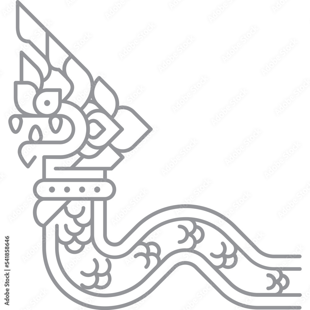 naga buddhism big snake line icon Stock Vector | Adobe Stock